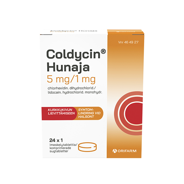 Coldycin Hunaja 5 mg/1 mg imeskelytabletit